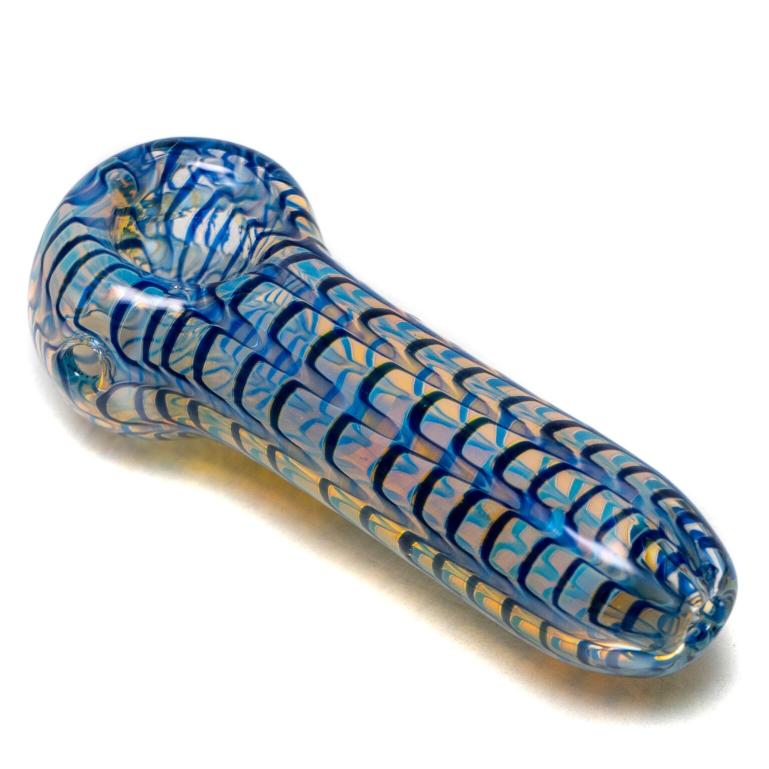 Daniels Glass Art - Fume & Rake Spoon Pipe - Light Blue - The Dab Lab