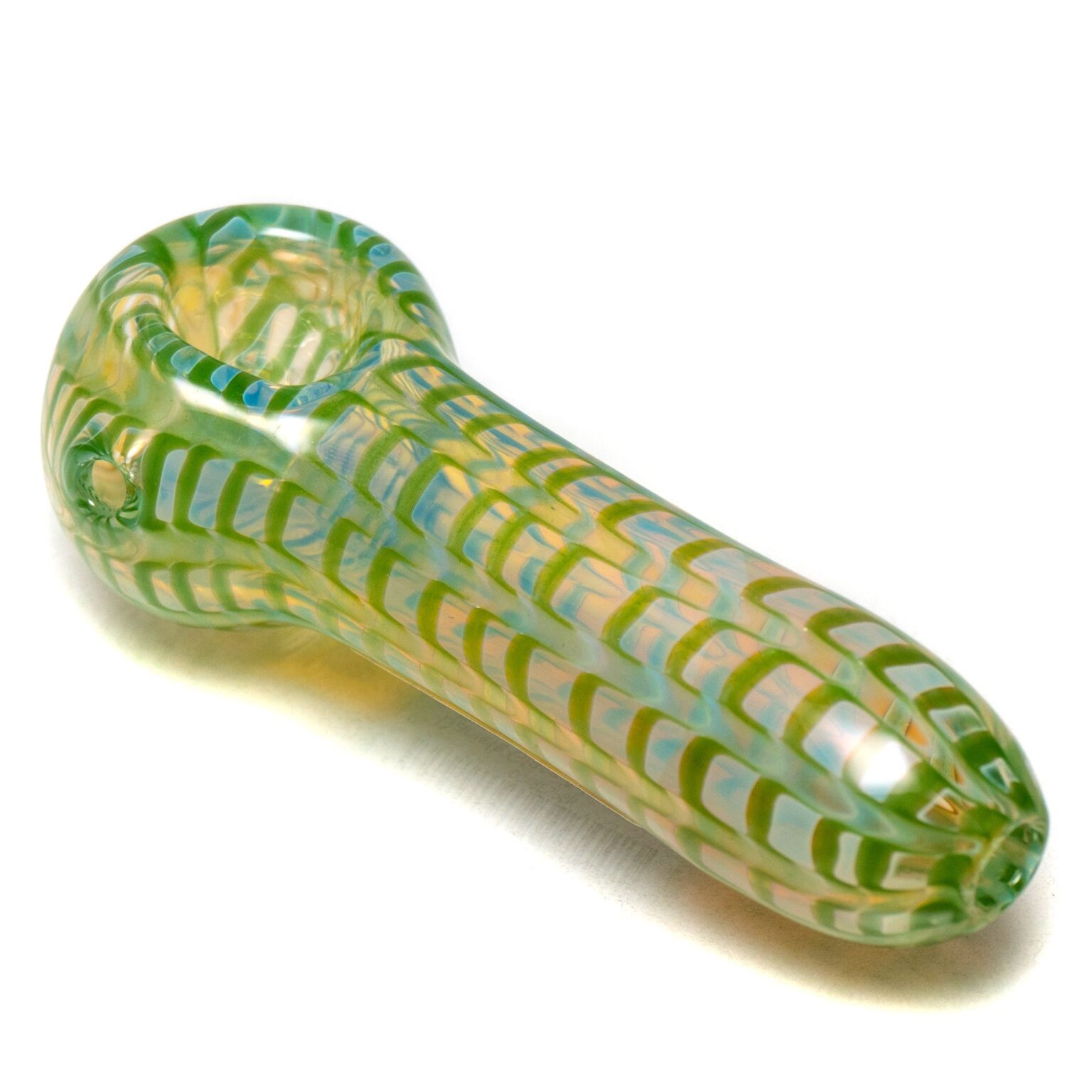 Daniels Glass Art - Fume & Rake Spoon Pipe - Green - The Dab Lab