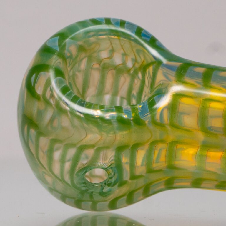 Daniels Glass Art - Fume & Rake Spoon Pipe - Green - The Dab Lab